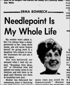 Erma Bombeck | Needlepoint of View
